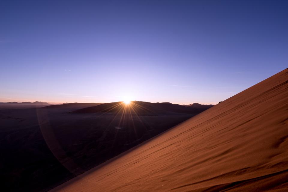 desert, landscape, sunny, highland, mountain, blue, sky, sunrise ...